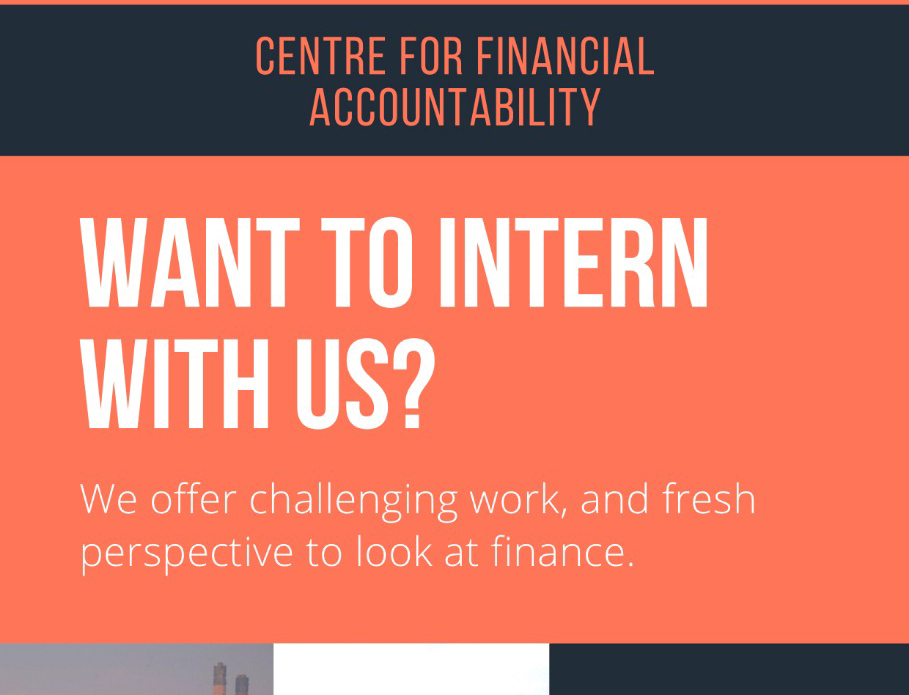 Intern, National Finance Team - Centre for Financial Accountability